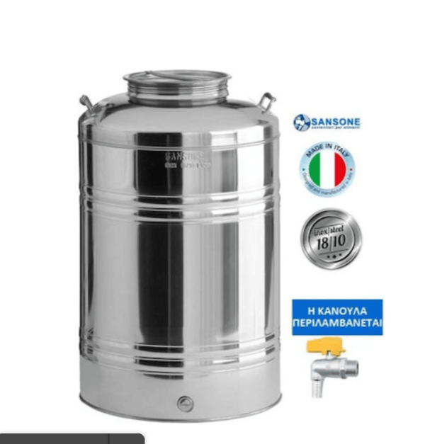 Sansone Δοχείο Inox με Βιδωτό Καπάκι 50lt – crestagro